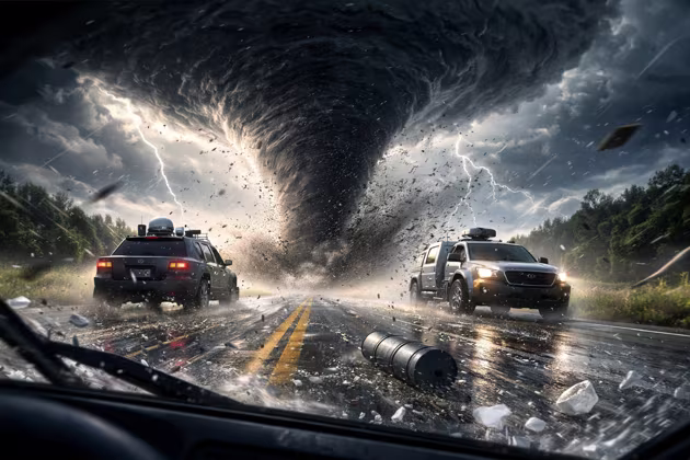 Tornado Intercept 2D - Instant game by Jabali AI