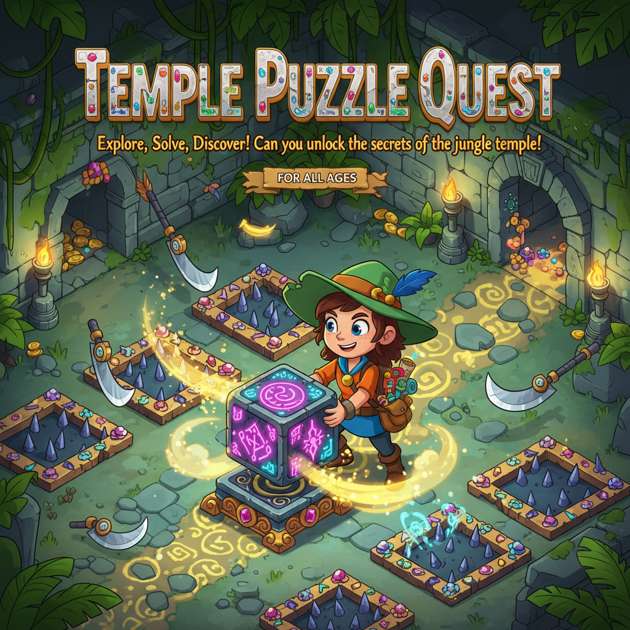 Temple Puzzle Quest - Grid-Based Puzzle by Jabali AI