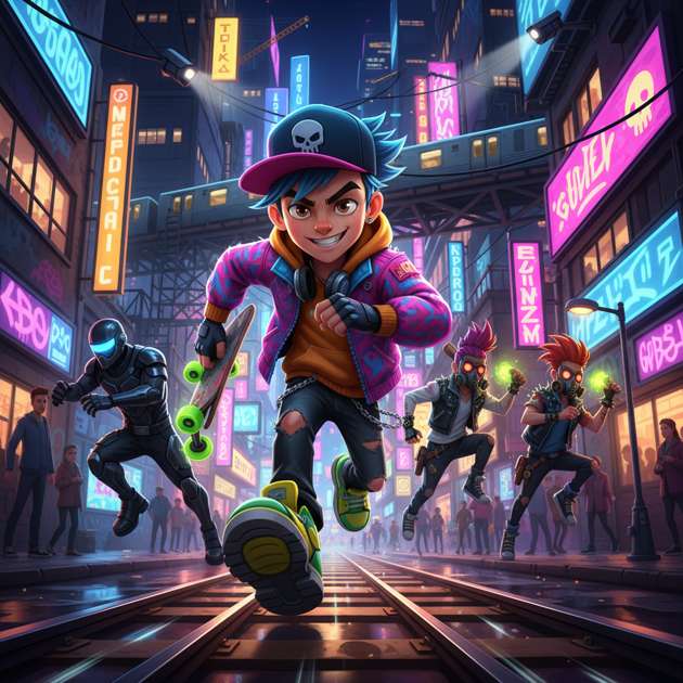 Neon Runner Riot - Dungeon Crawler RPG by Jabali AI