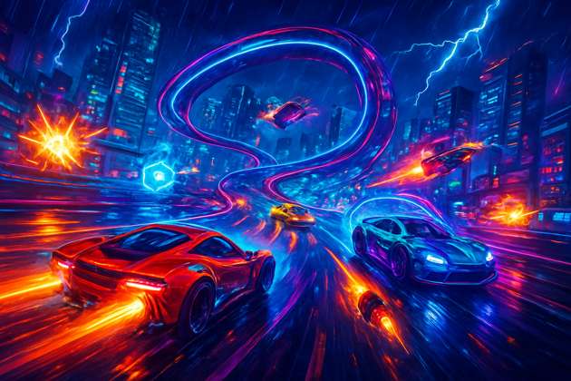 Neon Velocity: Turbo Combat - 3D Racing by Jabali AI