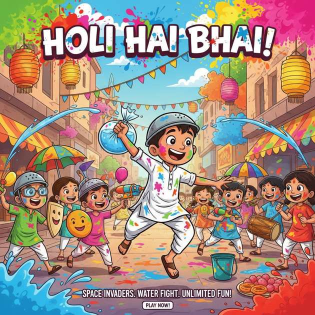 Holi Hai Bhai! - Fixed Shooter Arcade by Jabali AI