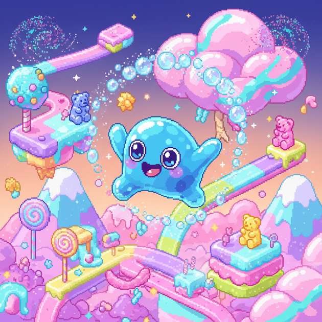 Bubbleloo Candy Dash - Rhythm Platformer by Jabali AI