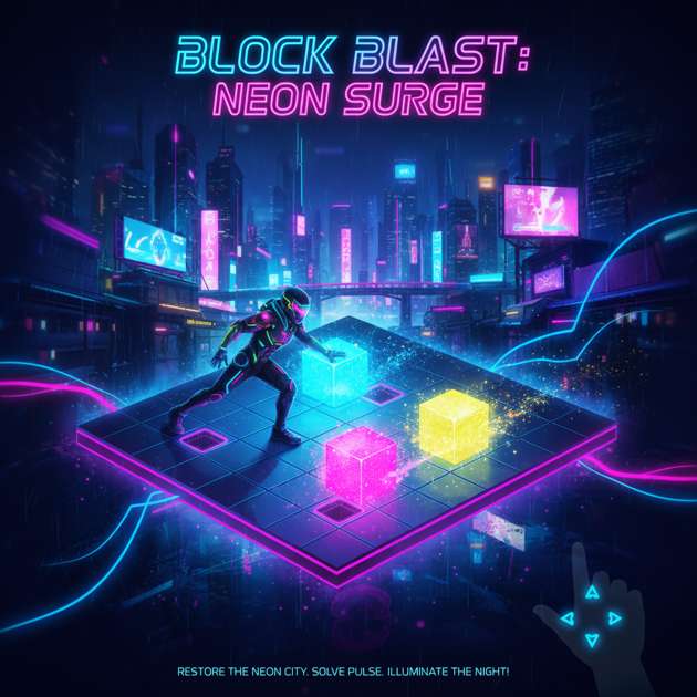 Block Blast: Neon Surge - Grid-Based Puzzle by Jabali AI